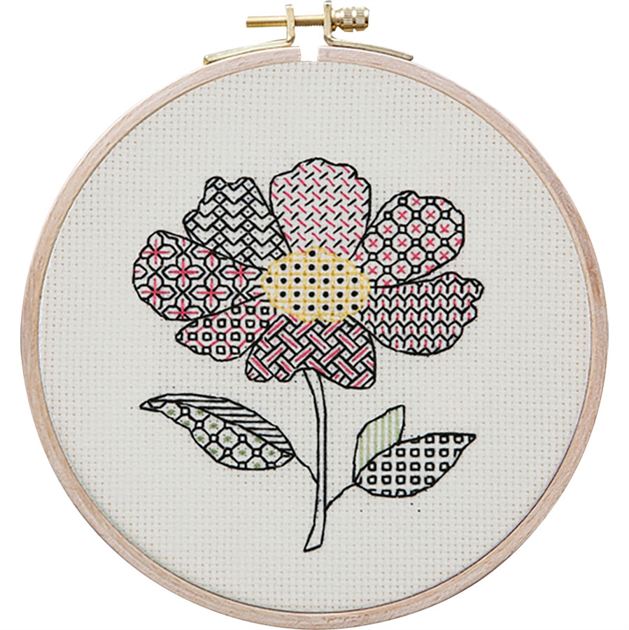 Anemone Blackwork Embroidery kits The Fox Collection